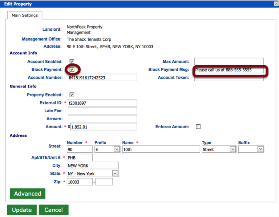 ClickPay: Block a Unit from making a payment